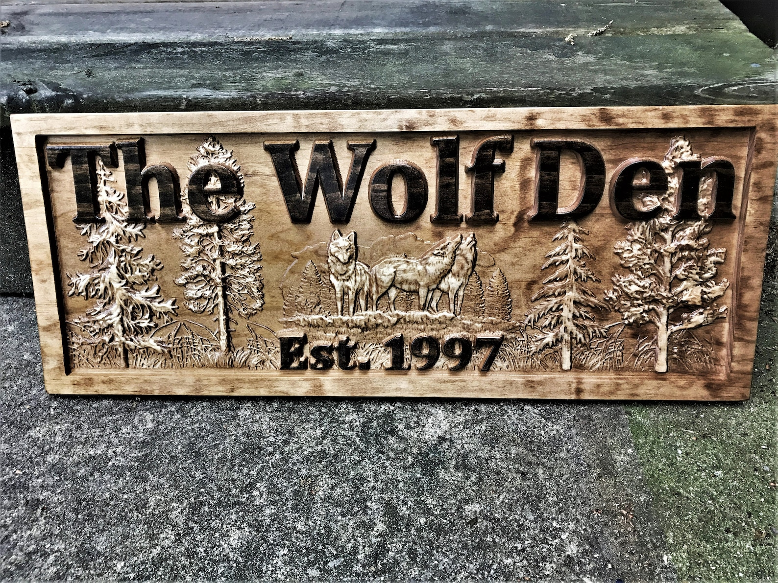 Custom Wolf Gift Wolf Wall Art Personalized Wood Wolves Sign Cabin ...