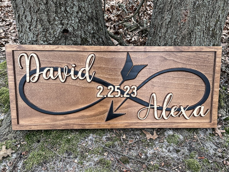 Custom Infinity Sign | Personalized Wedding Gift for Couple | Wood ...
