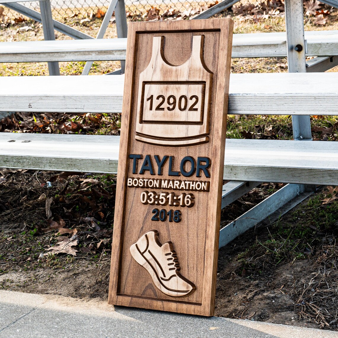Wooden Personalized Runner Gift | Marathon Gift | Track & Field Team ...