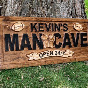 Personalized Man Cave Sign | Football Man Cave Pub Bar Decor | Custom ...