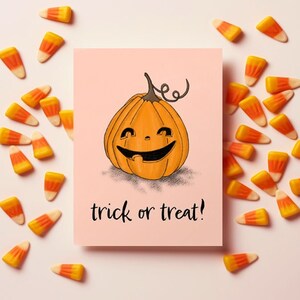 Trick-or-treat, Pumpkin! Halloween Card - Etsy