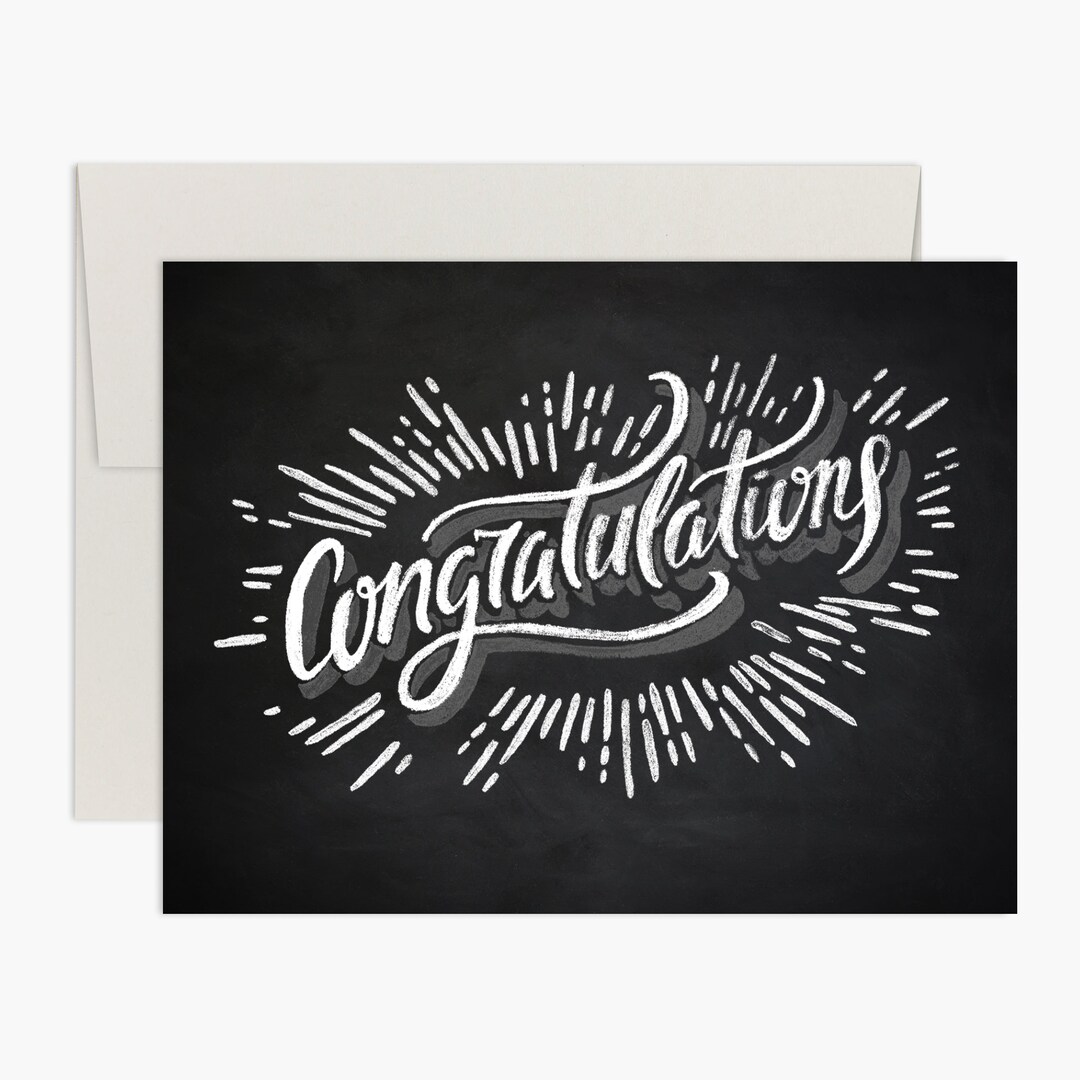 Chalk Art Congratulations Card - by Palmer Street Press - Etsy