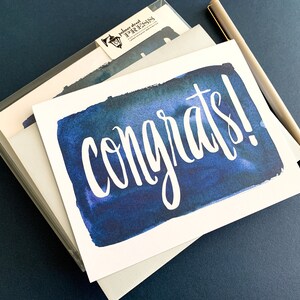 Congrats! Navy Inky Congratulations Card - by Palmer Street Press - Etsy