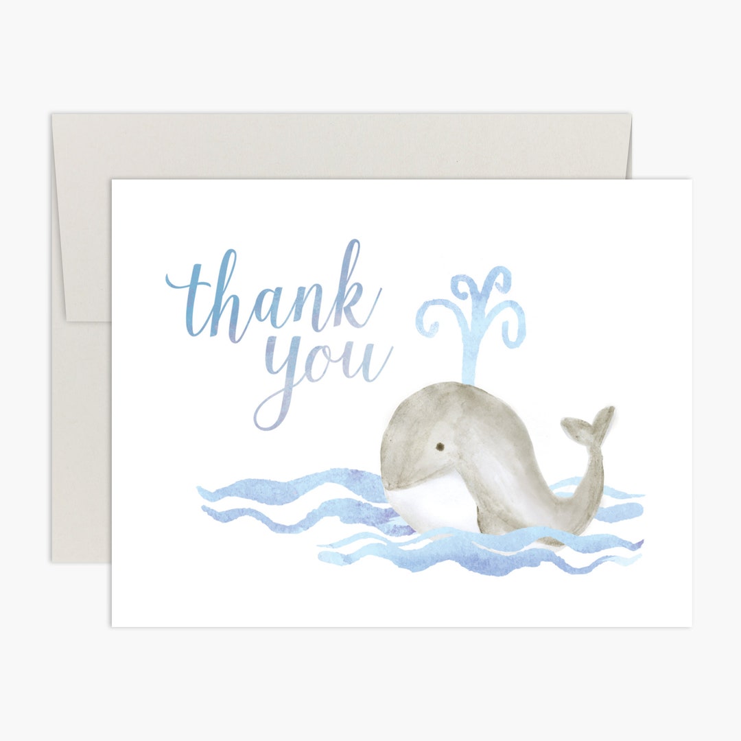 Whale Baby Shower Thank You Cards - Whale Thank You! - by Palmer Street ...