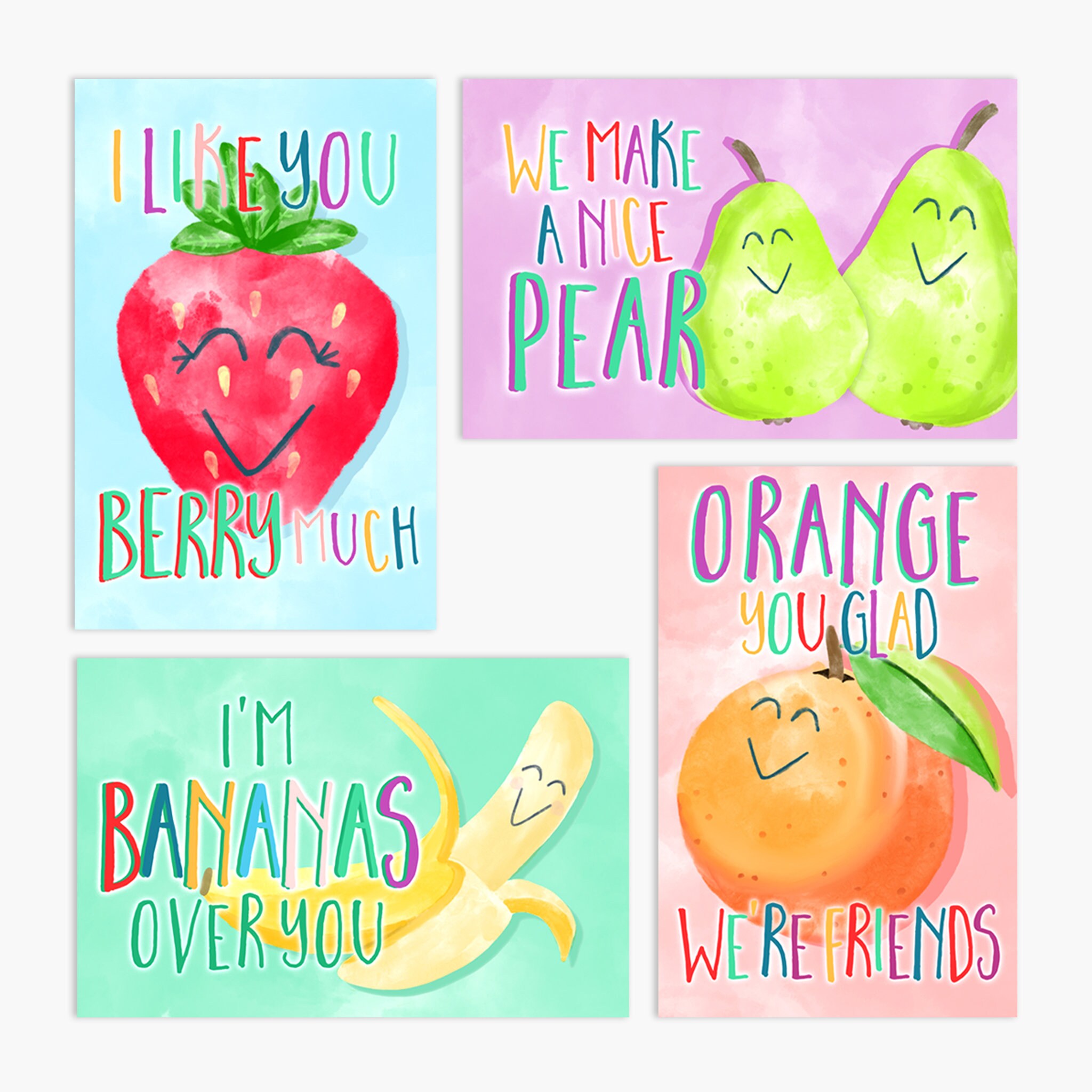 SAY HELLO With Fruit Friends - Valentine Cards - by Palmer Street Press ...
