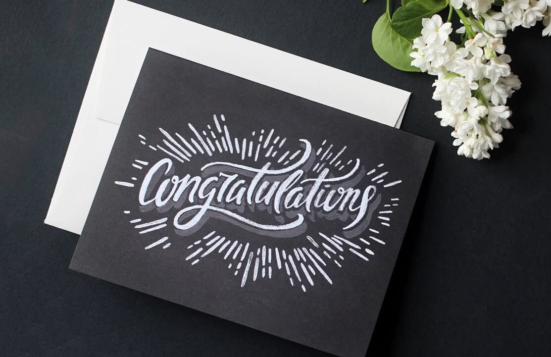 Chalk Art Congratulations Card - by Palmer Street Press - Etsy