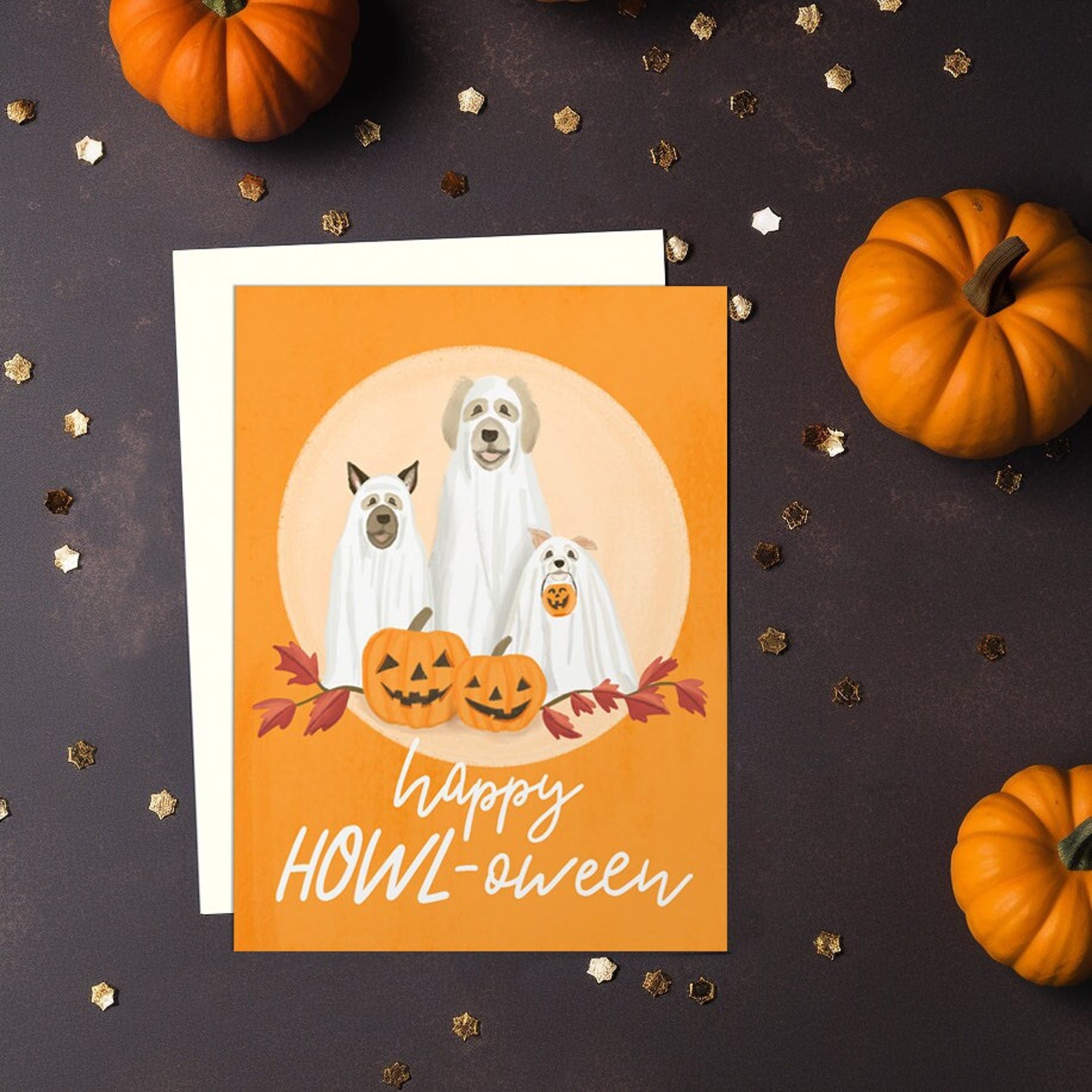 Happy Howl-oween Halloween Card - Etsy