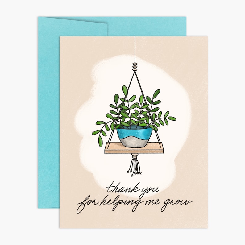 Helping Me Grow Thank You Card - Etsy