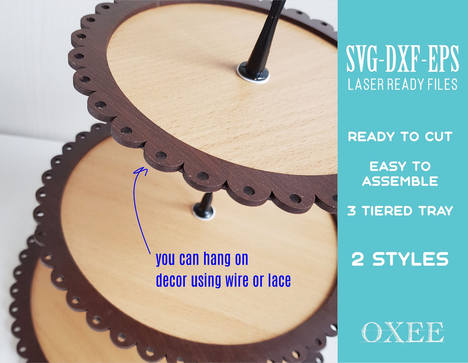Tiered Tray Laser Cut File by Oxee 3 Tiered Tray Laser Cut - Etsy