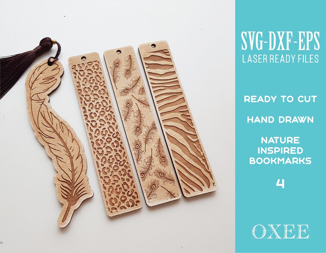 Nature Pattern Bookmark SVG Bundle by Oxee, Bookworm Gift, Laser Cut ...