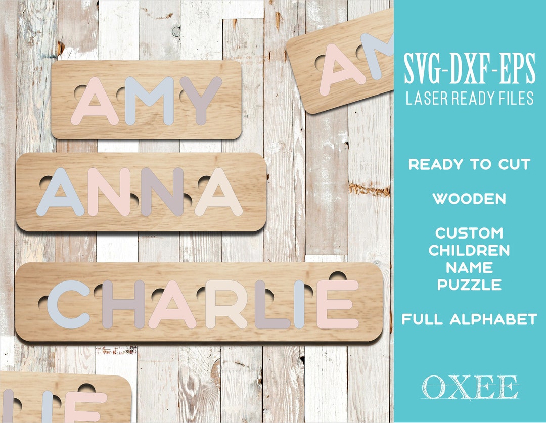 Custom Kids Name Puzzle, Laser Cut File (SVG DXF EPS) - Etsy