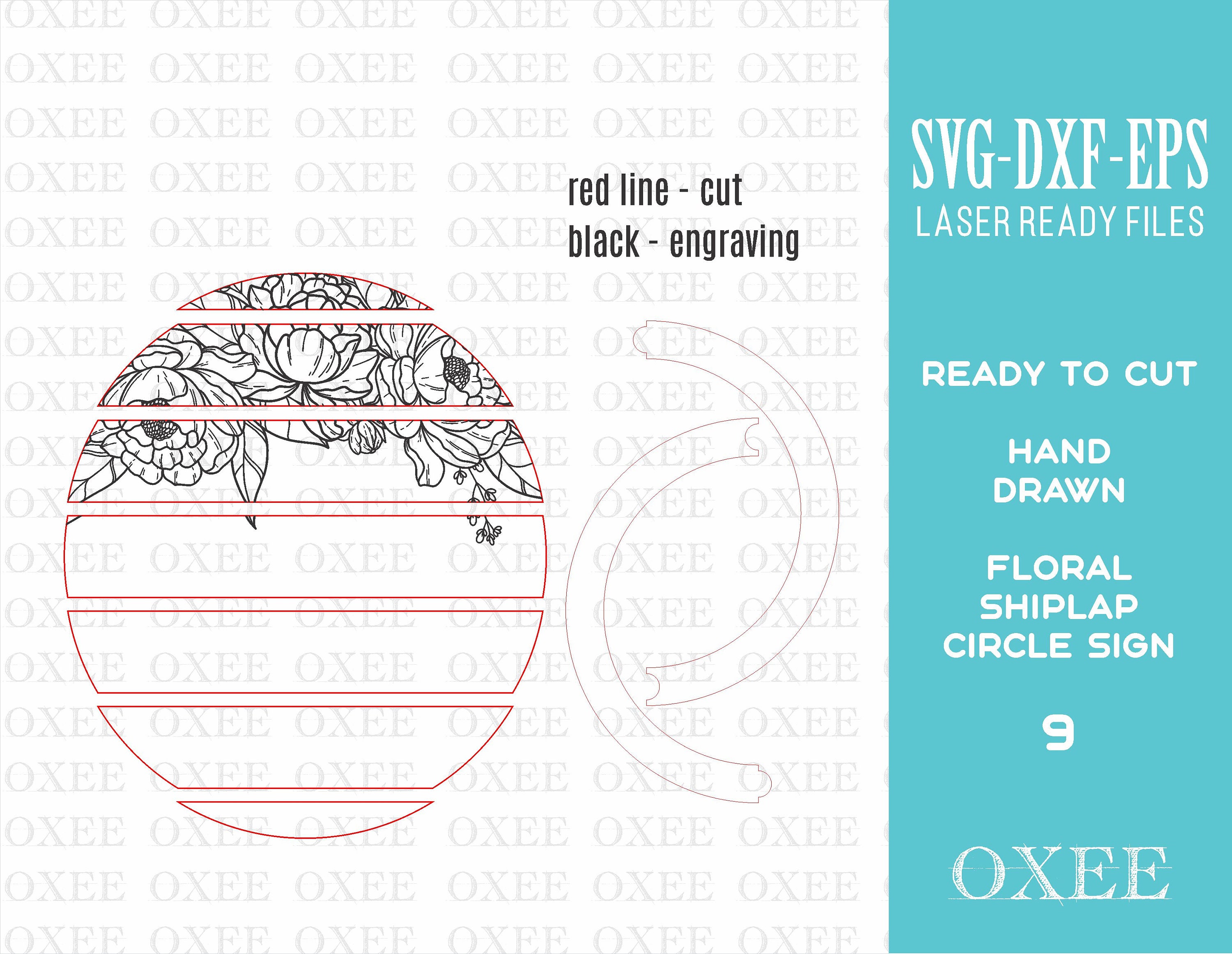 Floral Shiplap Circle Sign SVG Bundle by Oxee Wooden Wall - Etsy Canada