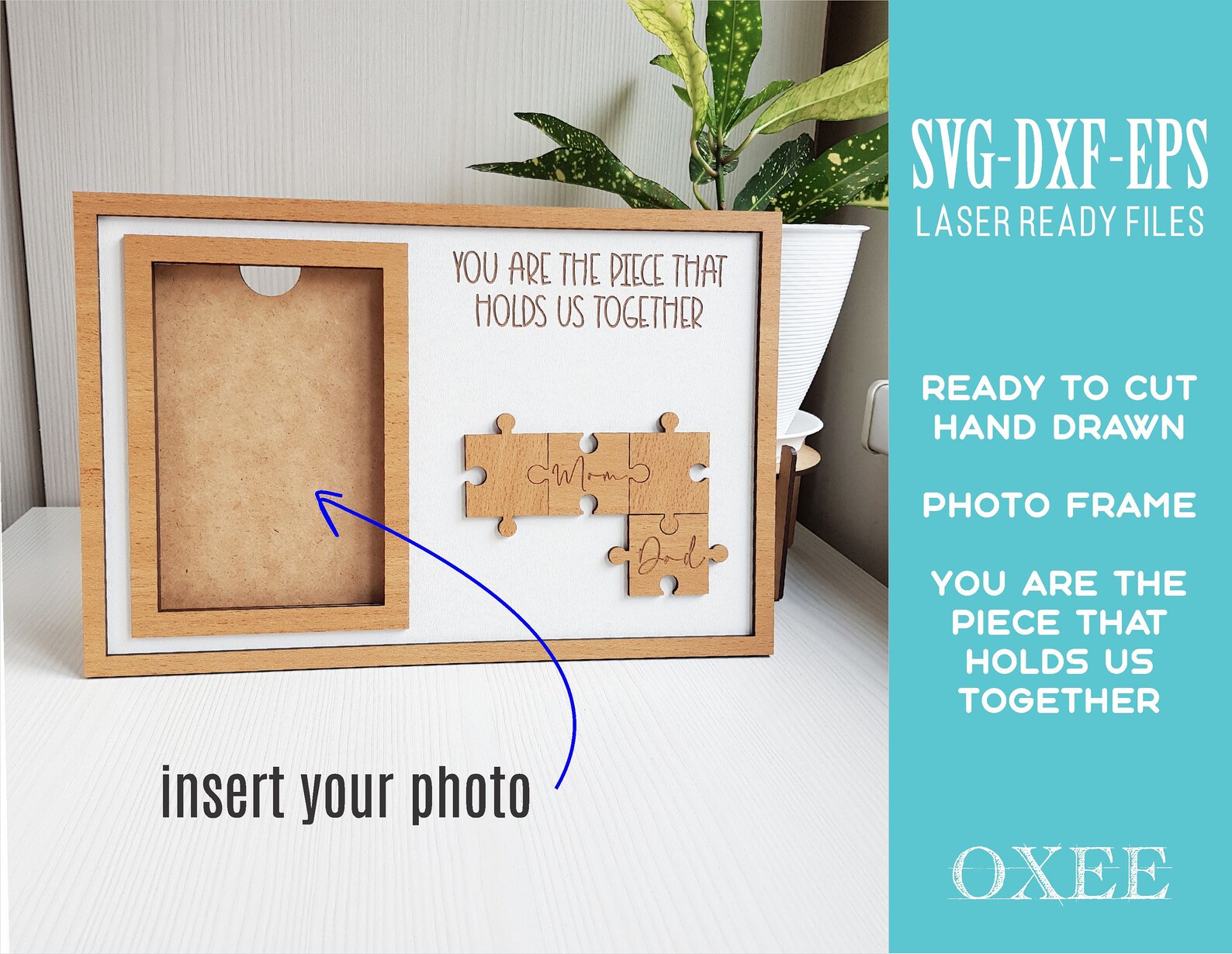 Puzzle Piece Photo Frame Laser Cut File, Mom, Dad, SVG - Etsy