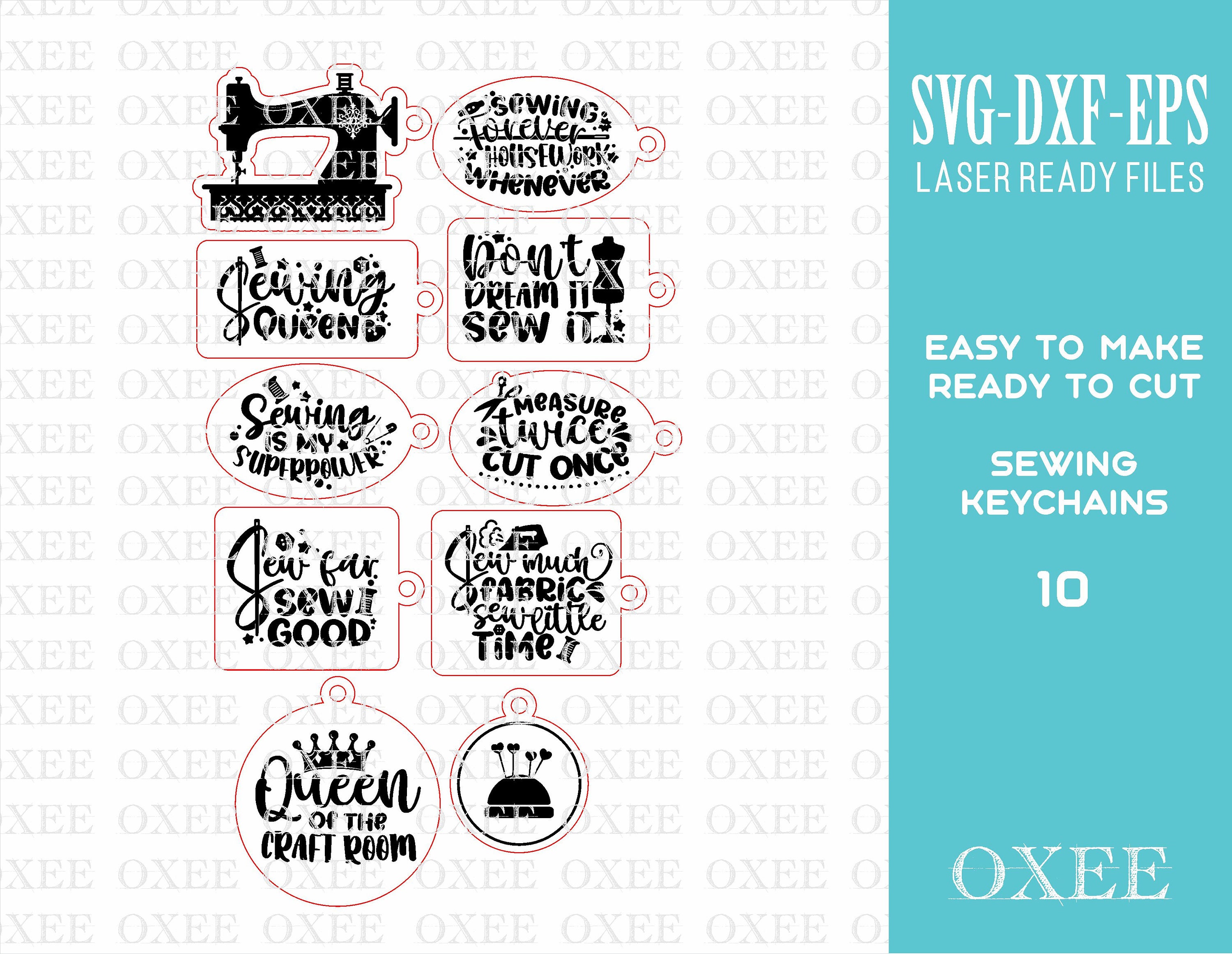 Sewing Keychain SVG Bundle, Laser Cut Files (digital Download) - Etsy