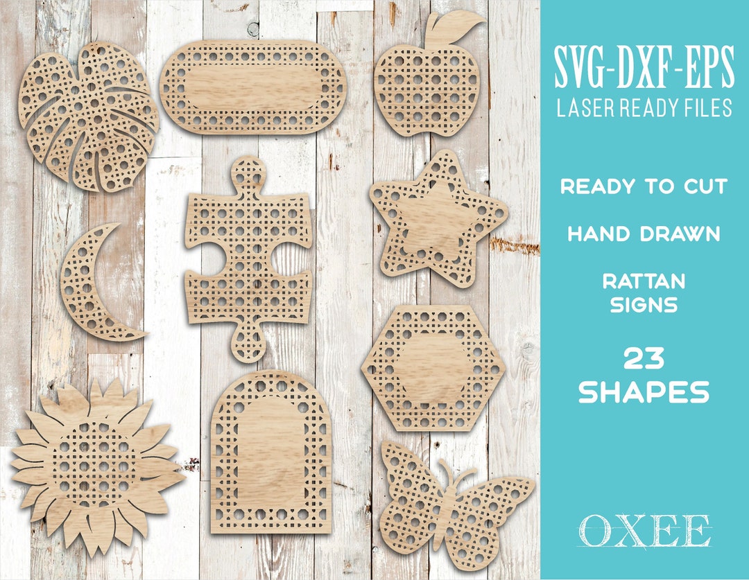 Rattan Name Sign Bundle by Oxee, SVG Cut File, Rattan Laser Cut File ...