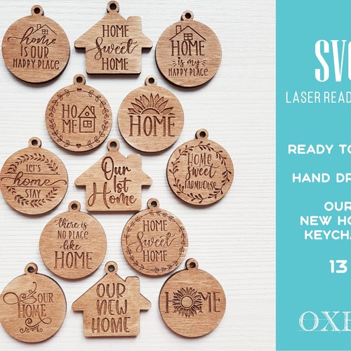 Laser SVG Cut File Keychain SVG Bundle Keychain Blanks - Etsy