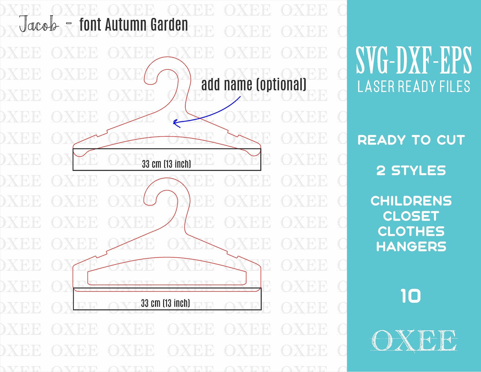 Kids Clothes Closet Hangers SVG Bundle by Oxee, Wooden Baby Closet ...