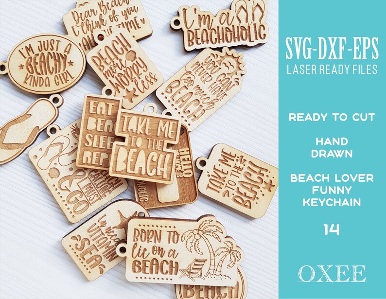 Beach Keychain SVG Bundle, Laser Cut File (digital Download) - Etsy