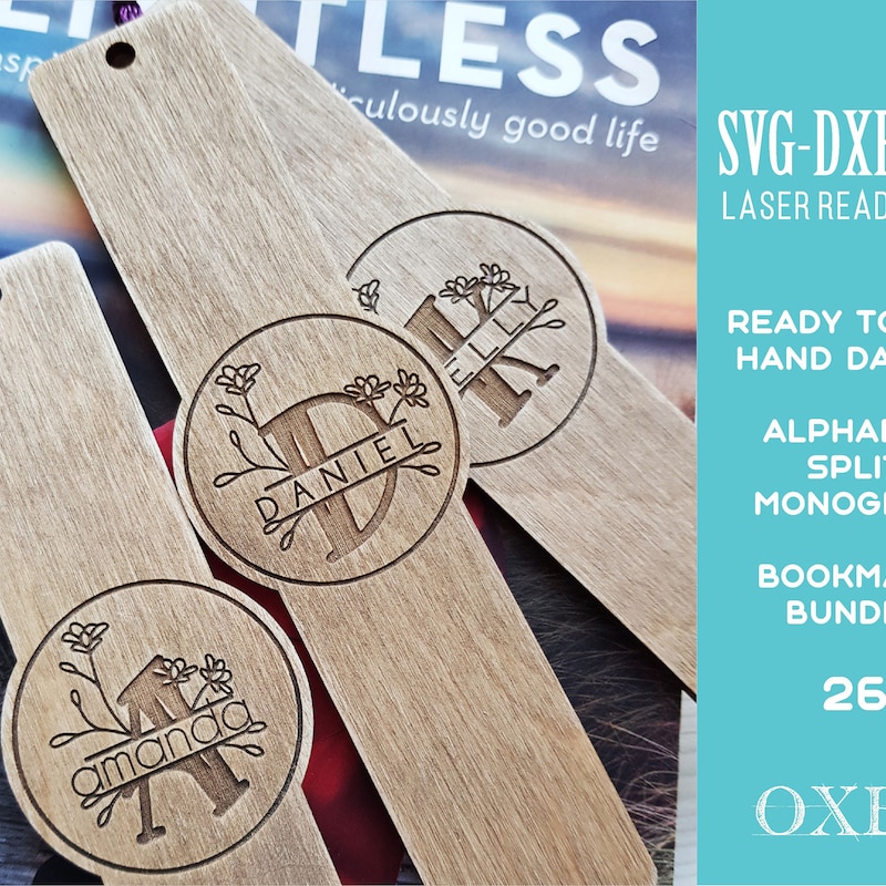 Monogrammed Bookmark - Etsy