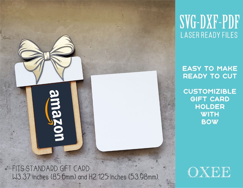 Laser Cut Gift Card Holder SVG Pattern, DIY Birthday Gift Pocket ...