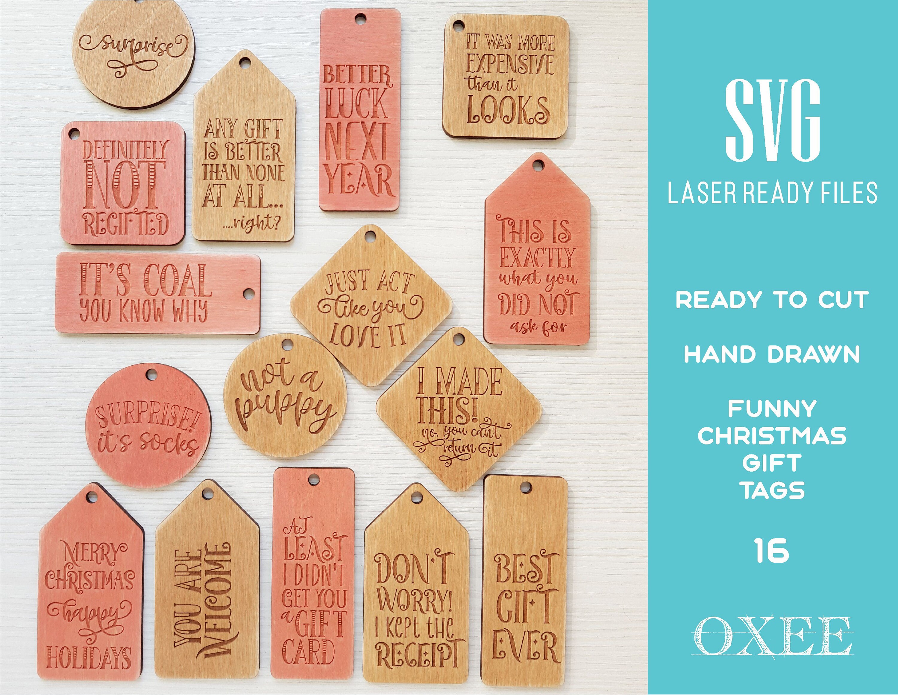 Funny Gift Tags SVG Bundle by Oxee Funny Christmas Gift Tags - Etsy