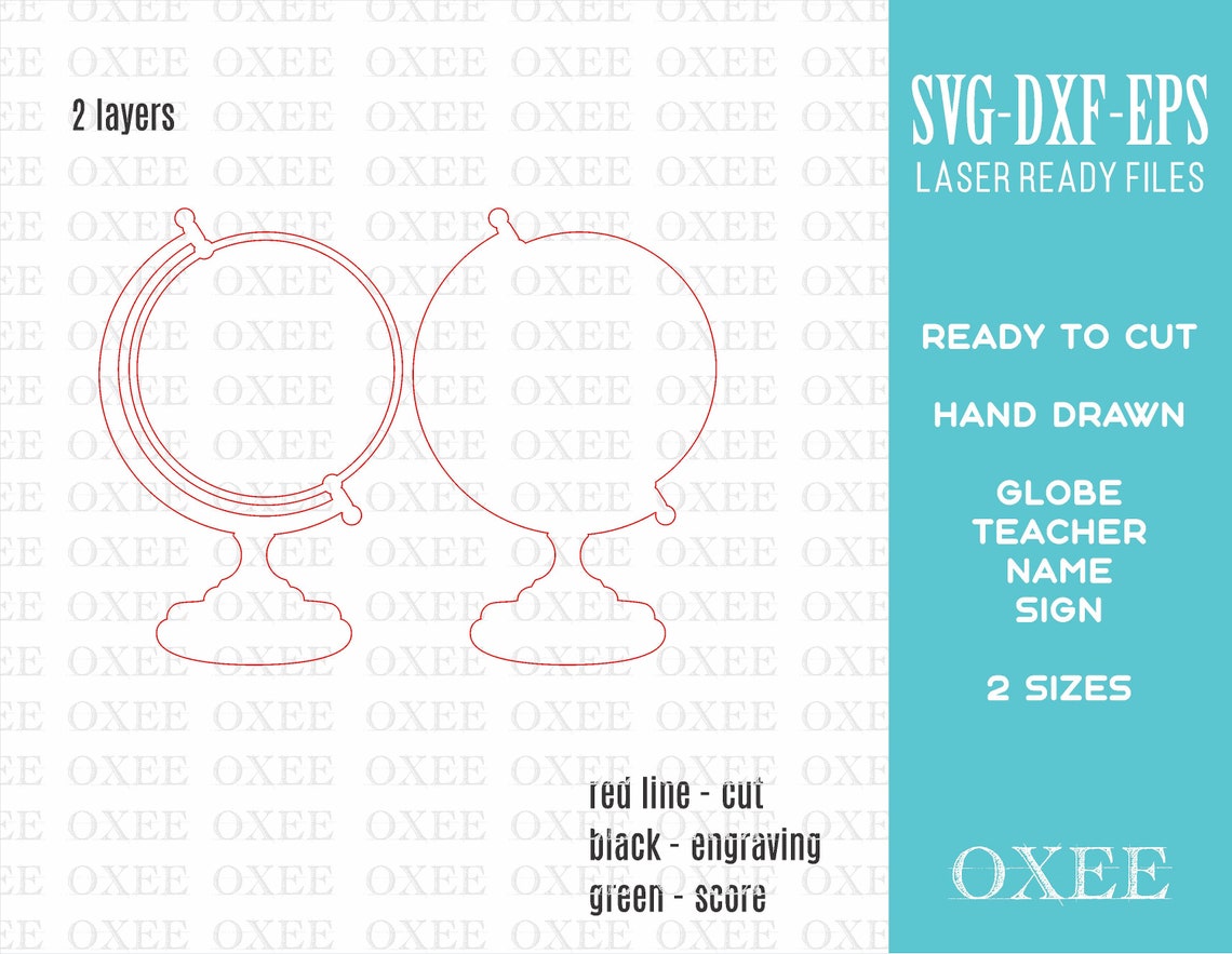 Teacher Globe Name Sign by Oxee Teacher Appreciation Gift - Etsy