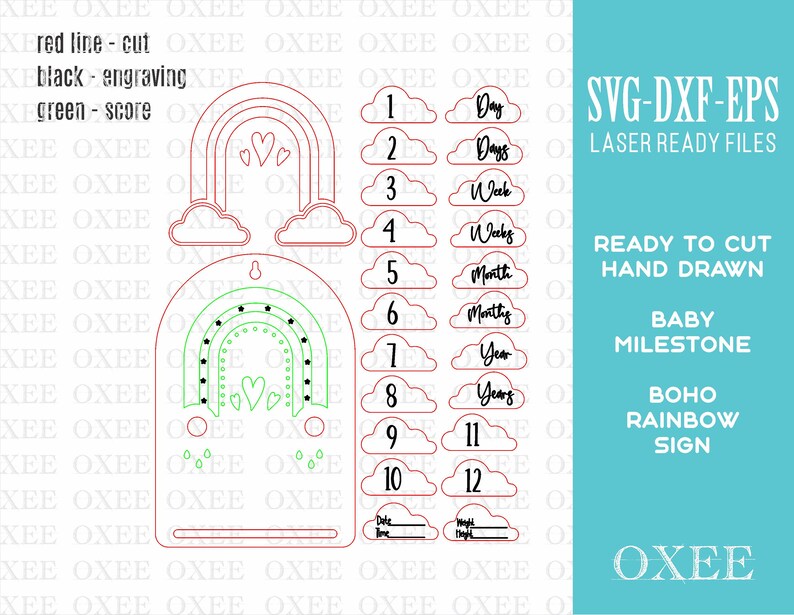 Boho Baby Milestone Sign, Laser Cut File (SVG DXF EPS) - Etsy