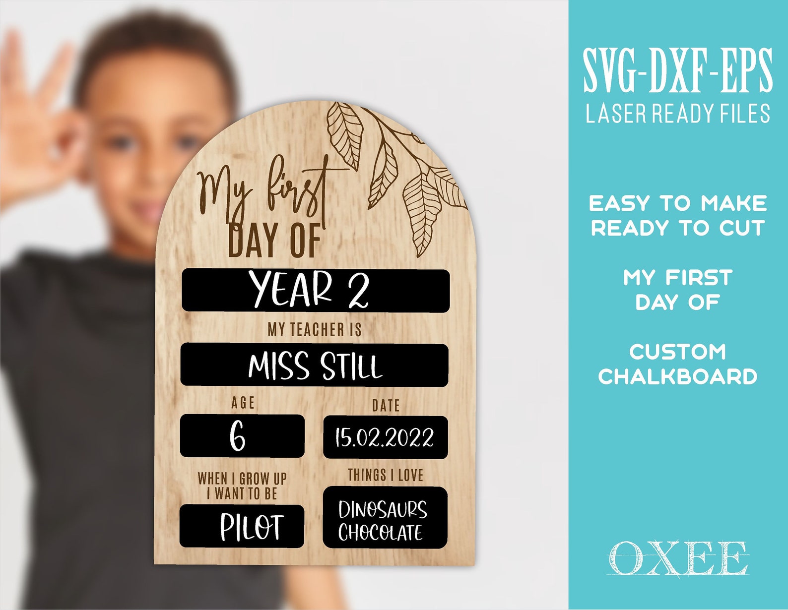 Arch My First Day of Sign Cut File by Oxee Floral Laser Cut - Etsy