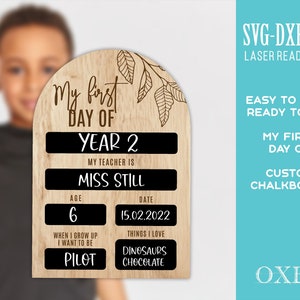 Arch My First Day of Sign Cut File by Oxee, Floral Laser Cut Kids ...