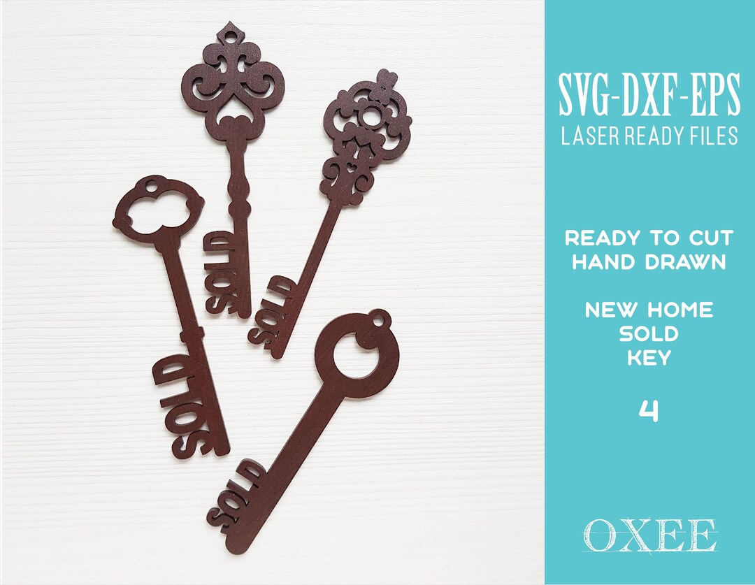 New Home Sold Key SVG Bundle by Oxee, Hew Home Gift, Laser Cut Wooden ...