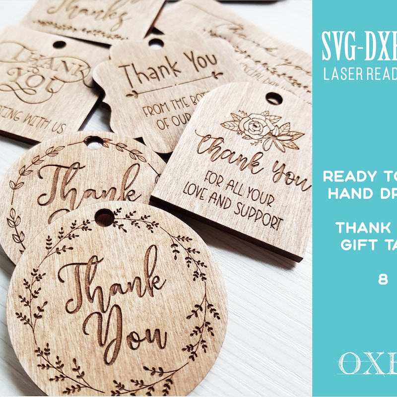 Laser Cut Thank You Tag - Etsy