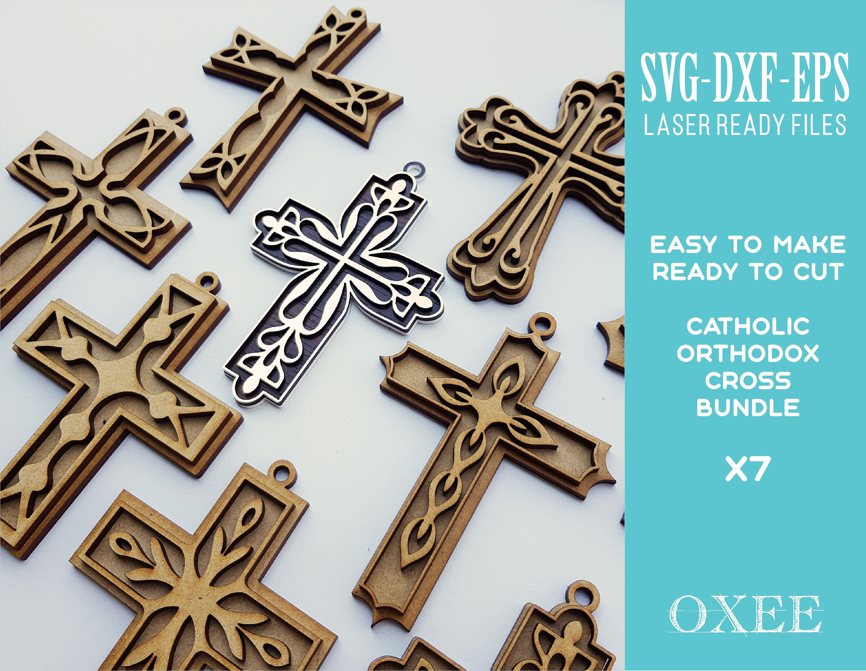 Catholic Orthodox Cross Pendant SVG Bundle, Laser Cut File - Etsy