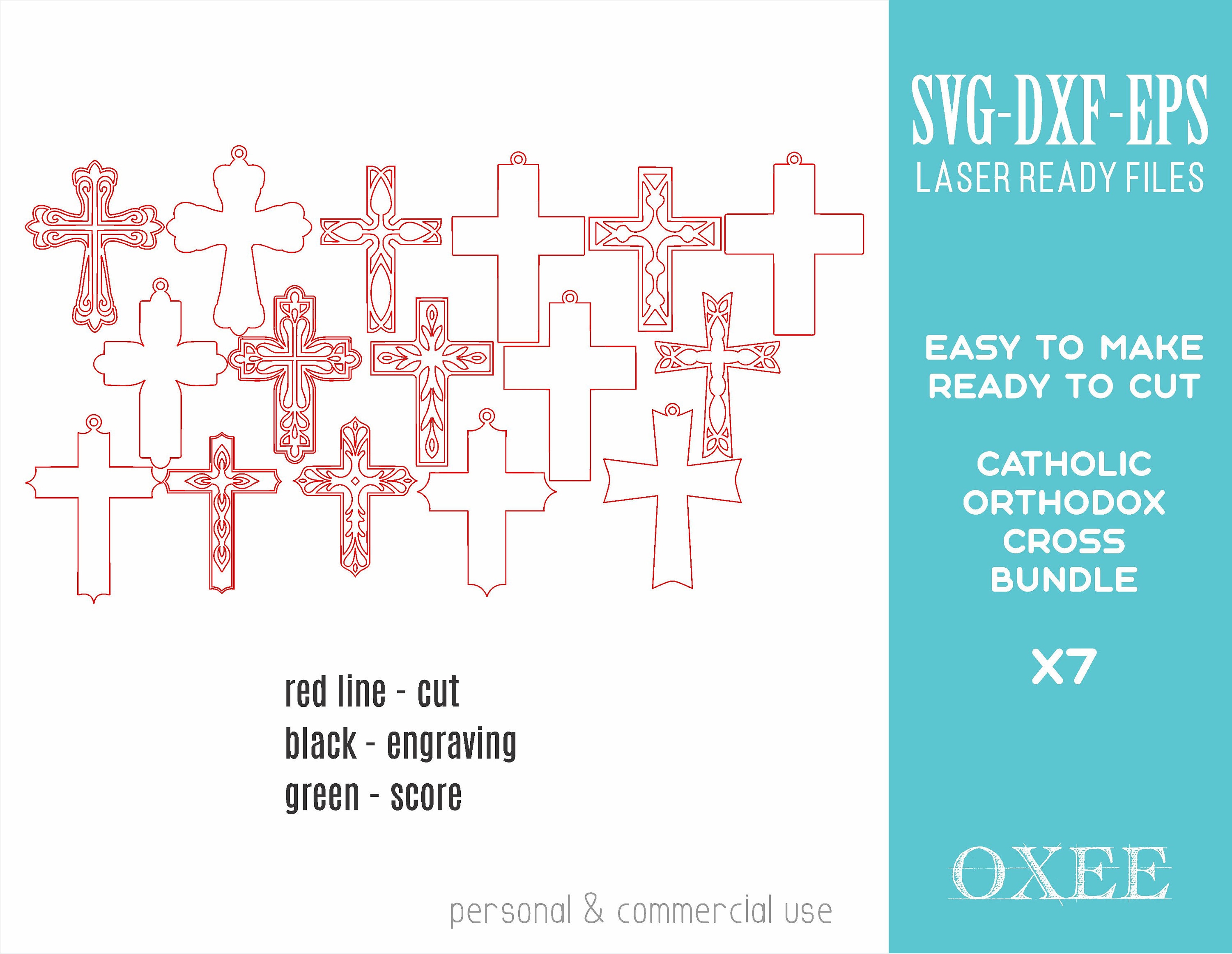 Catholic Orthodox Cross Pendant SVG Bundle, Laser Cut File - Etsy