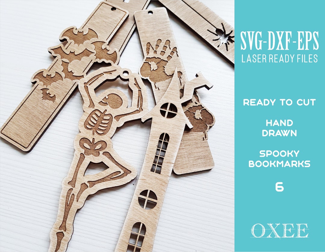 Spooky Bookmark SVG Bundle, Laser Cut Halloween Bookmarks (digital ...