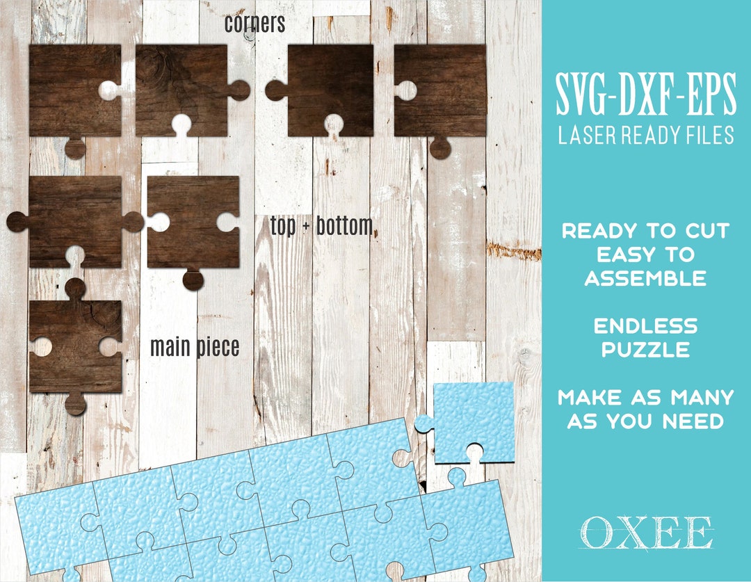 Endless Puzzle Cut File, Laser Cut Puzzle by Oxee, Digital Cut File ...