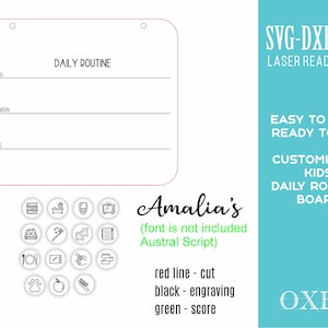 Kids Wooden Daily Routine Board SVG File by Oxee, Personalizable Daily ...