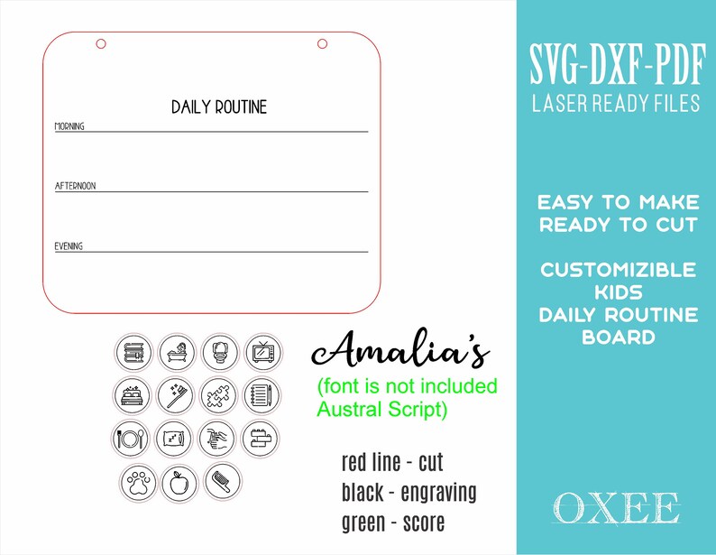 Kids Daily Routine Board SVG, Personalizable Visual Schedule (digital ...