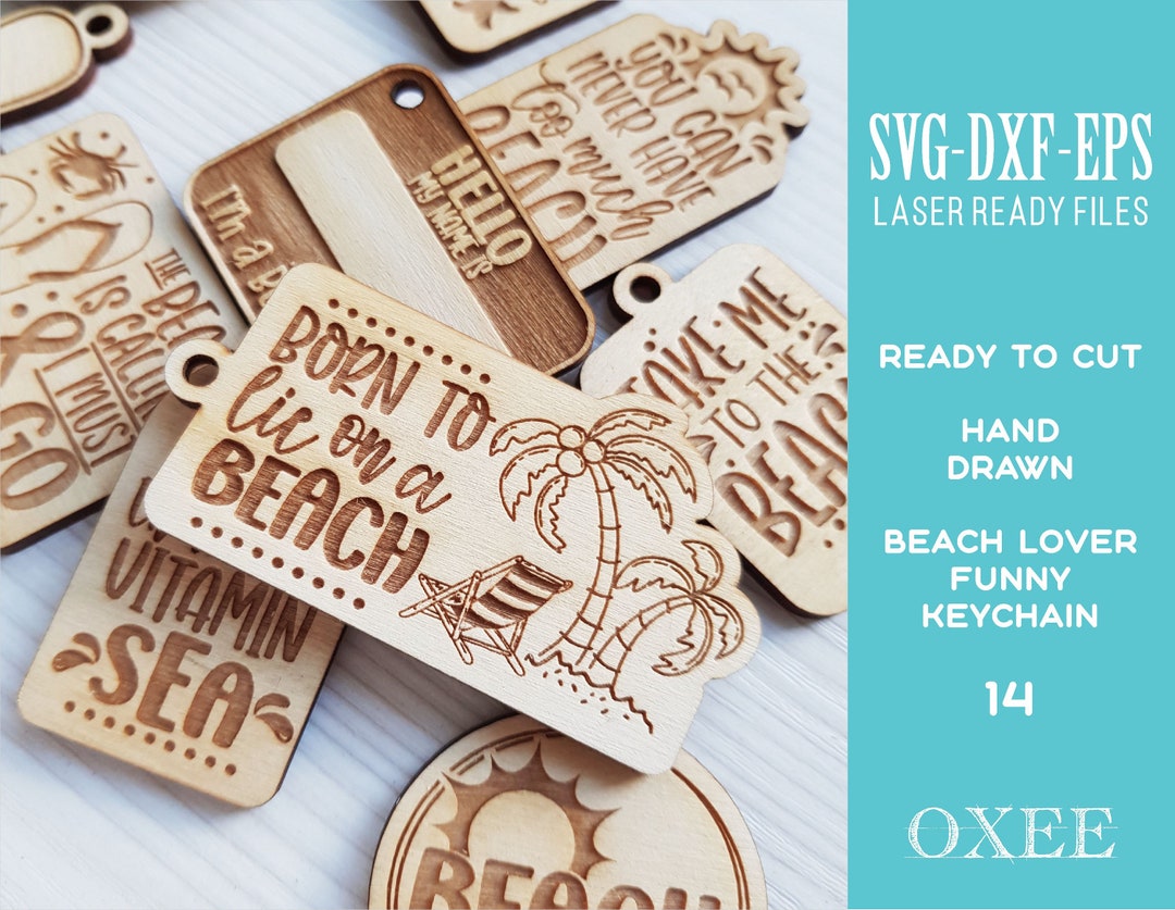 Beach Keychain SVG Bundle, Laser Cut File (digital Download) - Etsy