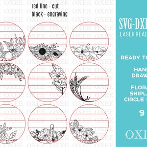 Floral Shiplap Circle Sign SVG Laser Cut Bundle (digital Download) - Etsy