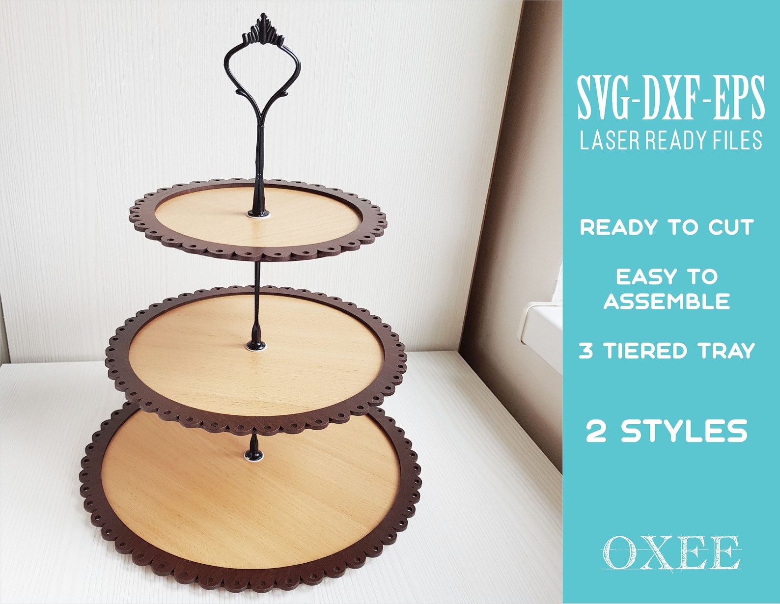 Tiered Tray Laser Cut File by Oxee 3 Tiered Tray Laser Cut - Etsy