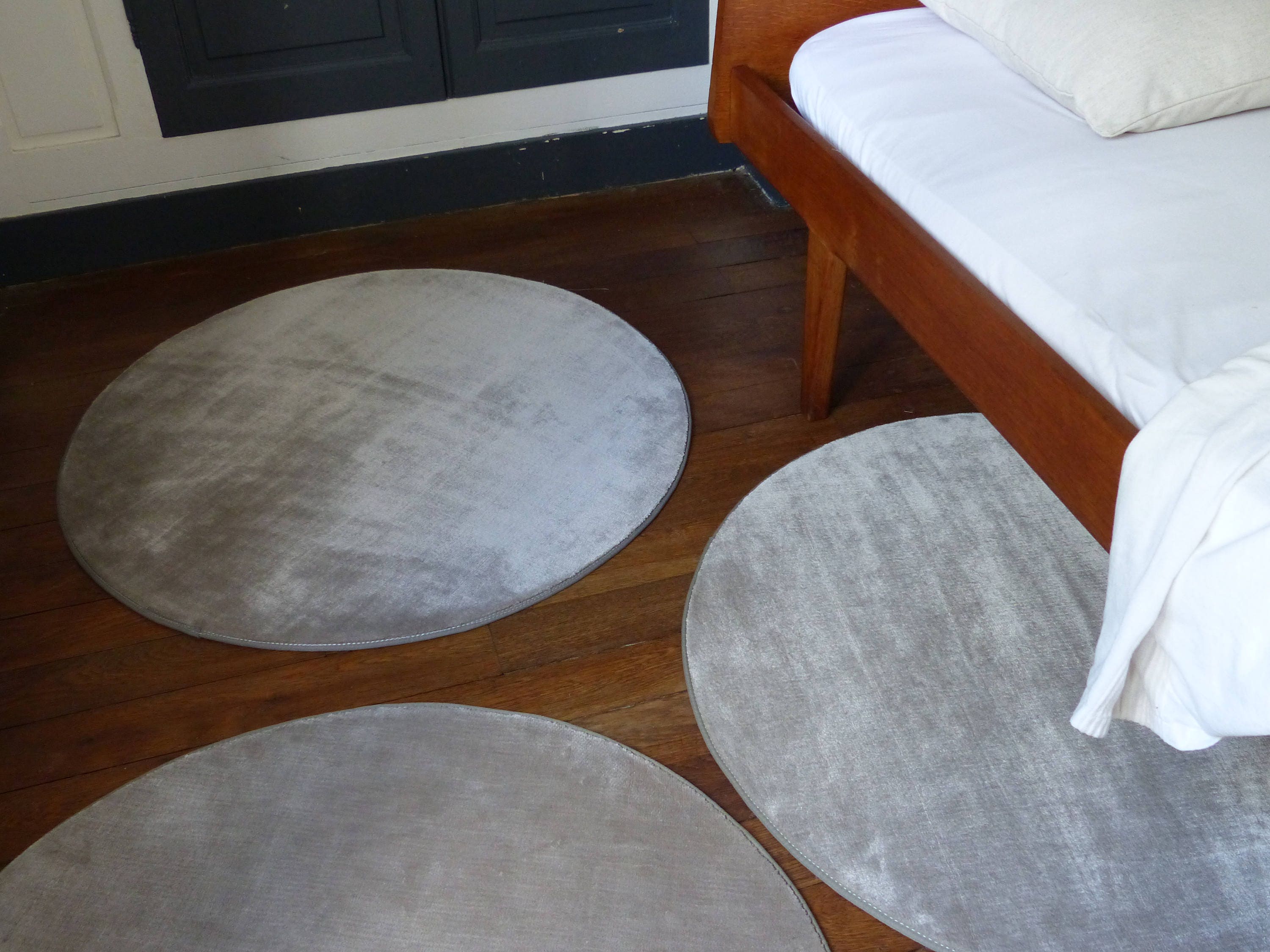 Round Mat Brown Moiré Carpet | Etsy