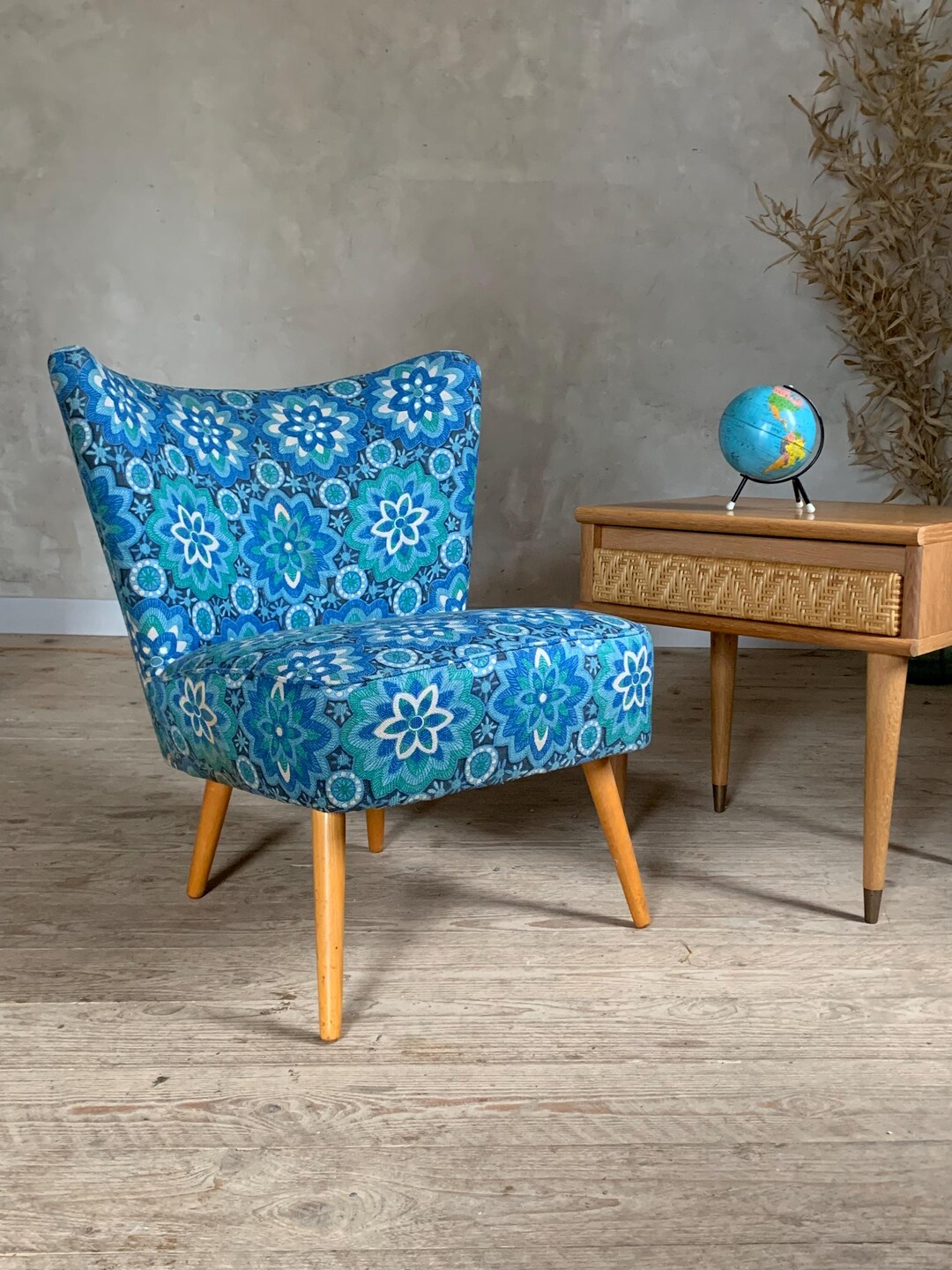 Vintage Blue Cocktail Chair - Etsy