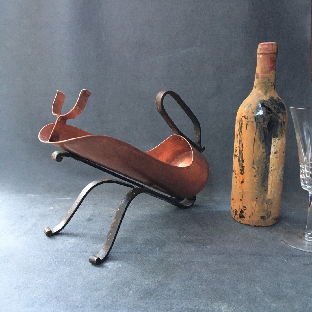 Vintage Copper Wine Bottle Holder by Jean Goardere - Cupper Wine Bottle ...