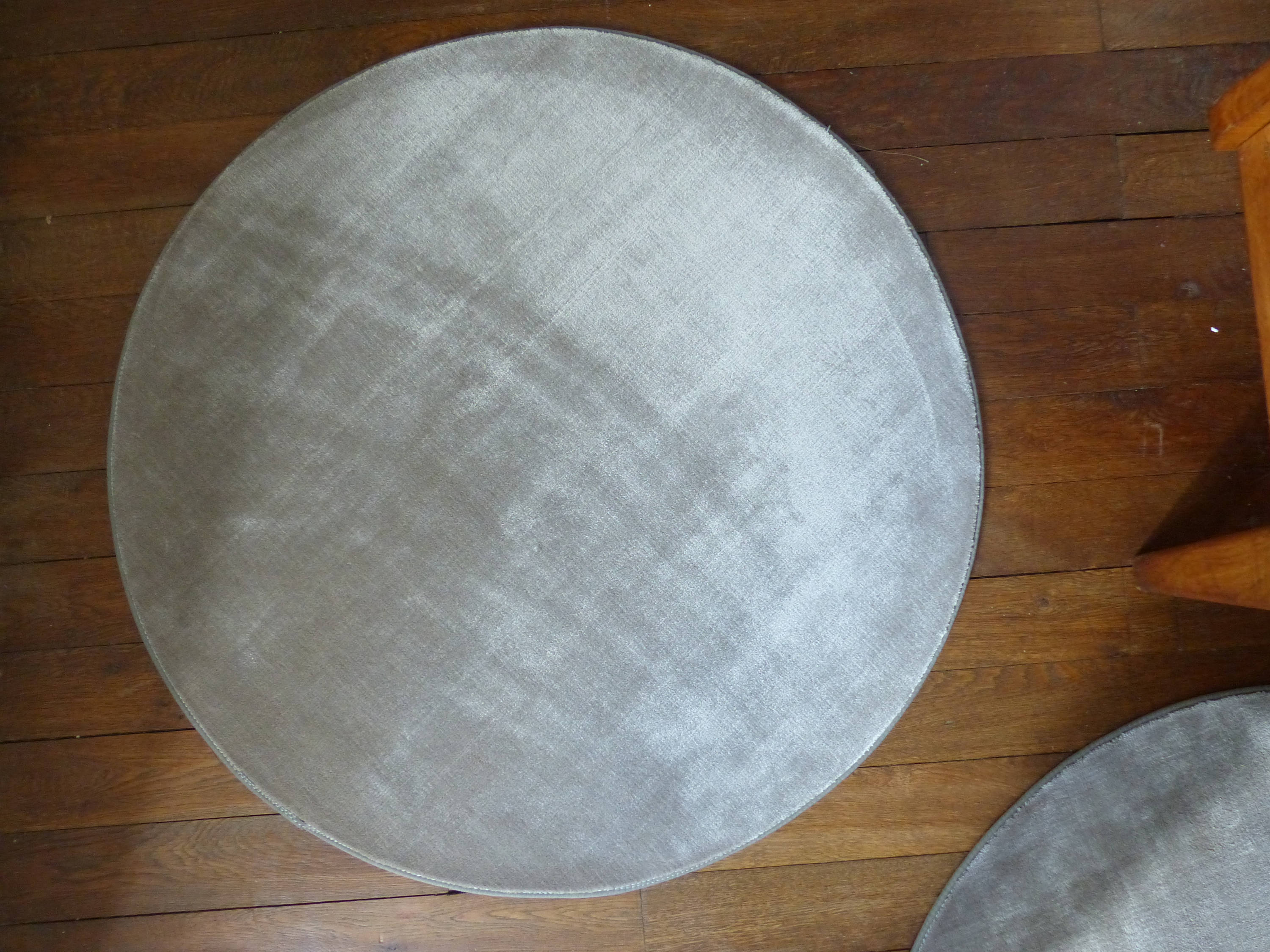 Round Mat Brown Moiré Carpet | Etsy