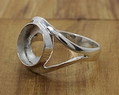 925 Sterling Solid Silver Ring Collet 10 Mm Round Gemstone - Etsy
