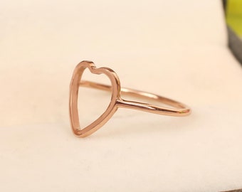 Open Heart Ring - Etsy