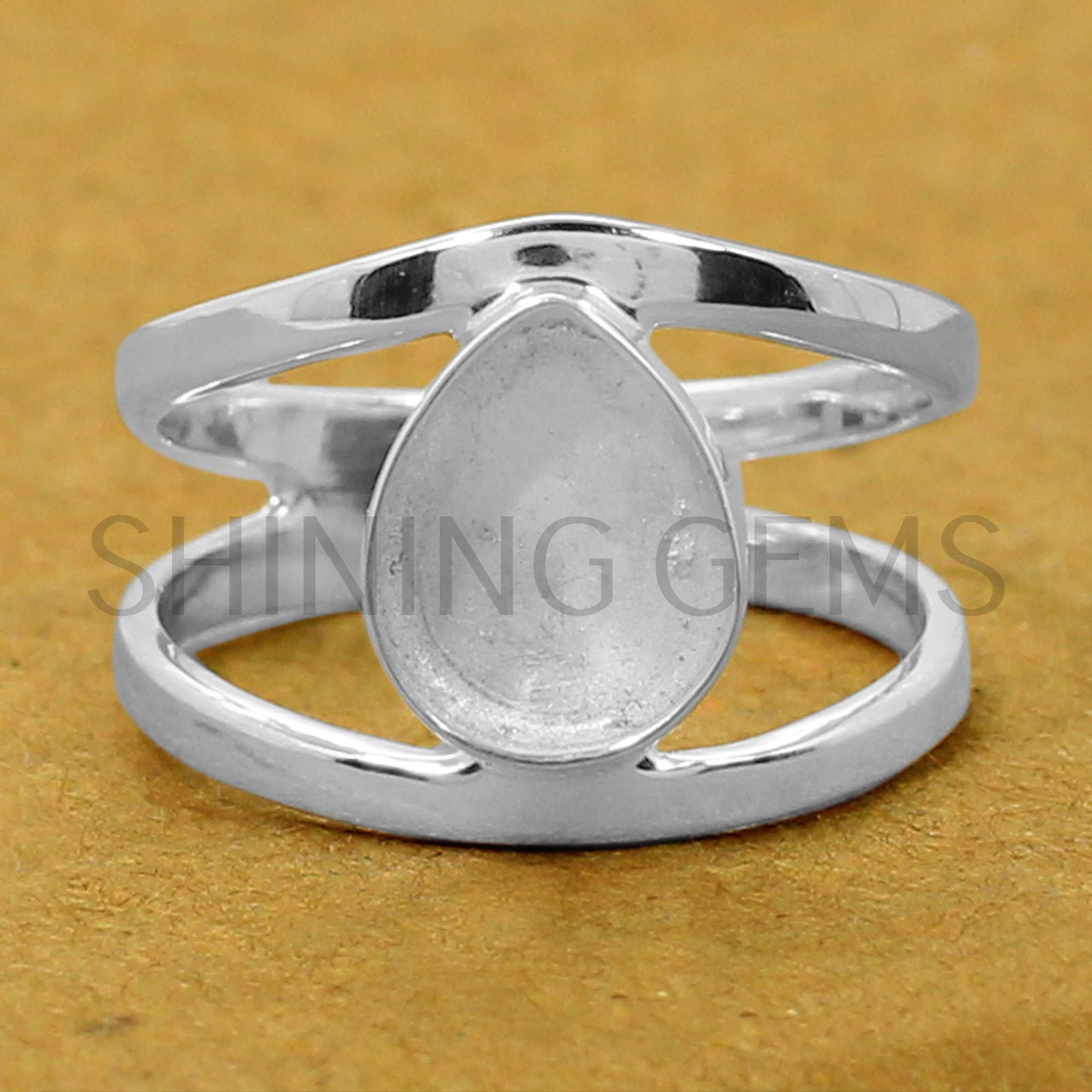 925 Silver Ring Collet 6 X 4 Mm to 14 X 10 Mm Pear Bezel Cup - Etsy UK