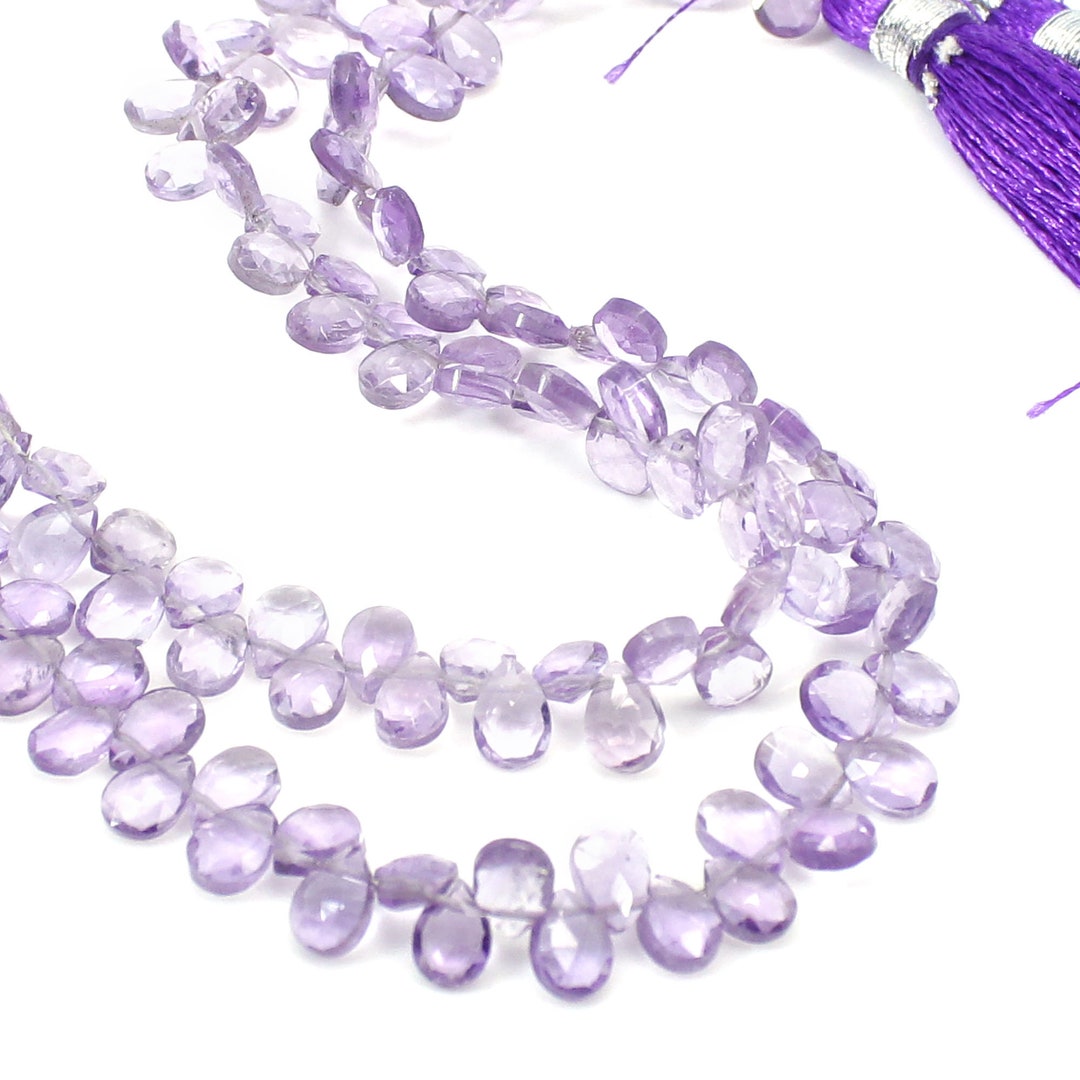 Natural Pink Amethyst 4 X 6 MM Pear Briolette Semi Precious - Etsy