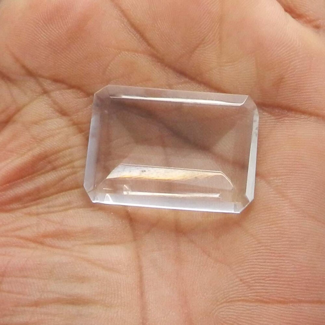 Crystal Hydrothermal Quartz 33 X 24 Mm & 35 X 25 Mm Rectangle Cut Semi ...