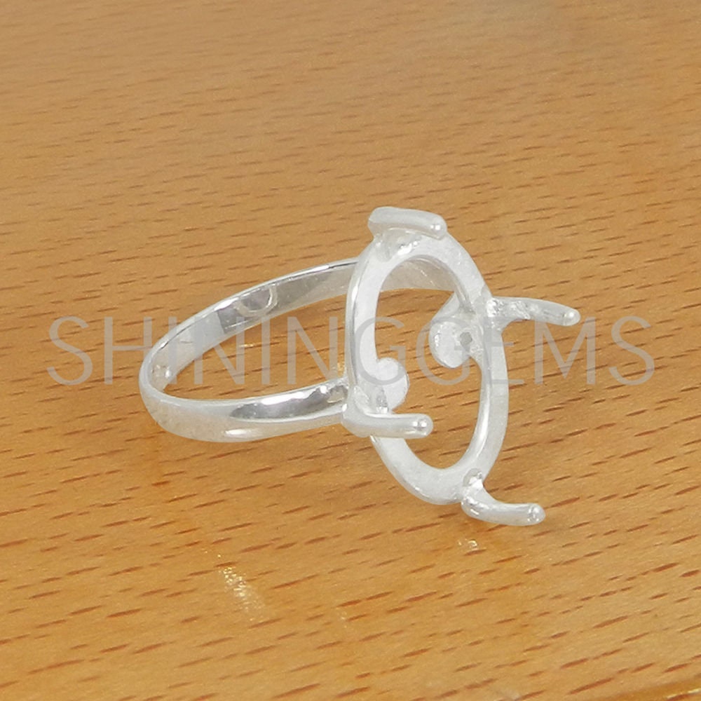 925 Sterling Silver Ring Collet 6 X 4 Mm to 18 X 13 Mm Oval - Etsy